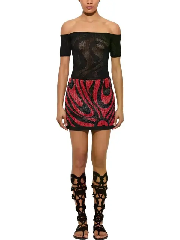 Emilio Pucci Rafia Wrap Skirt - Red