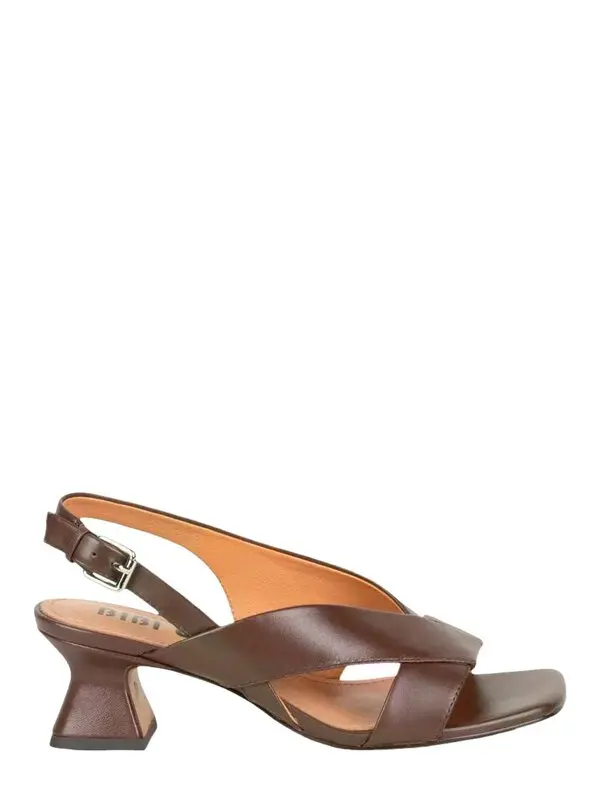 BIBI LOU Zia Crossover-strap Slingback Sandals - Brown
