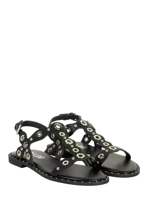 BIBI LOU Canna Eyelet Embellished Sandals - Black