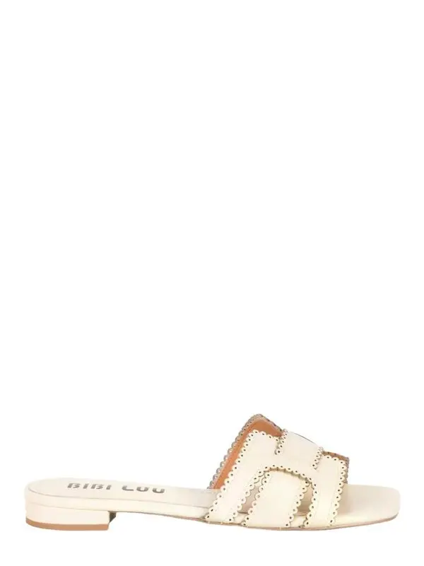 BIBI LOU Scalloped Cut-out Flat Sandals - Neutrals