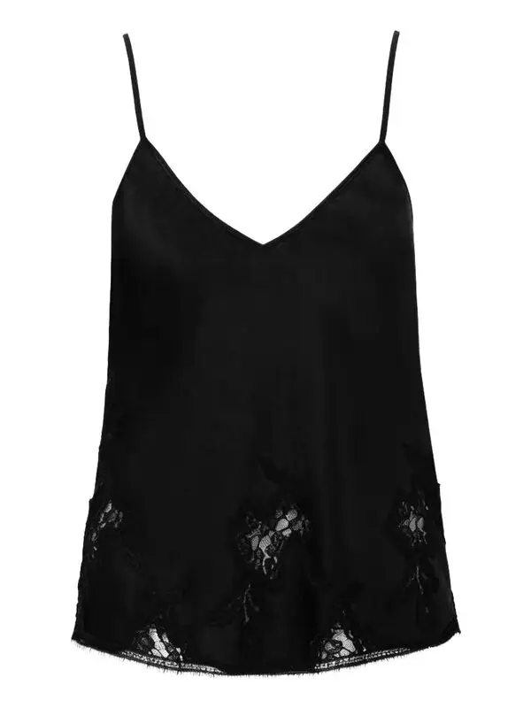 ALMAZ Pillowtalk Lace-trim Top - Black