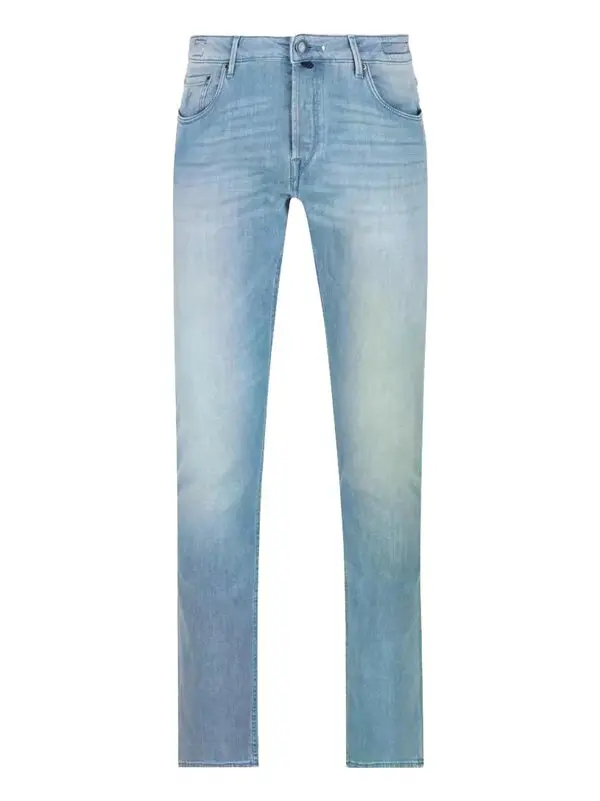 HANDPICKED Ravello Faded-effect Jeans - Blue