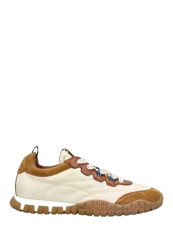 Miu Miu Tyre Panelled Sneakers - Neutrals