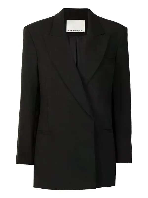 SAMUEL GUÌ YANG Double-breasted Boxy Blazer - Black