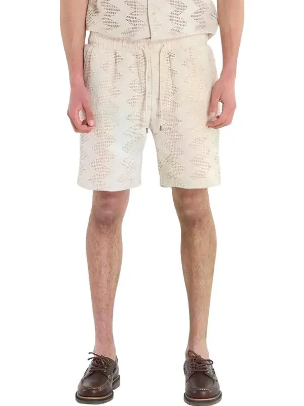 Guess Zigzag Pattern Drawstring Shorts - Neutrals
