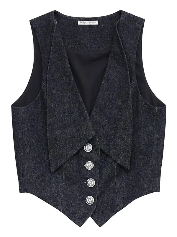 BELKYS STUDIO Renata Denim Vest - Black