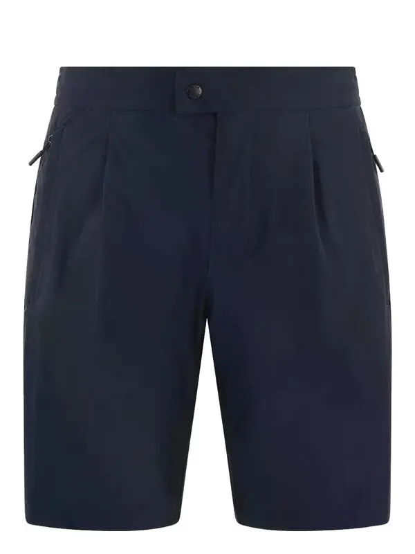 PEOPLE OF SHIBUYA Pleated Zip-pocket Shorts - Blue