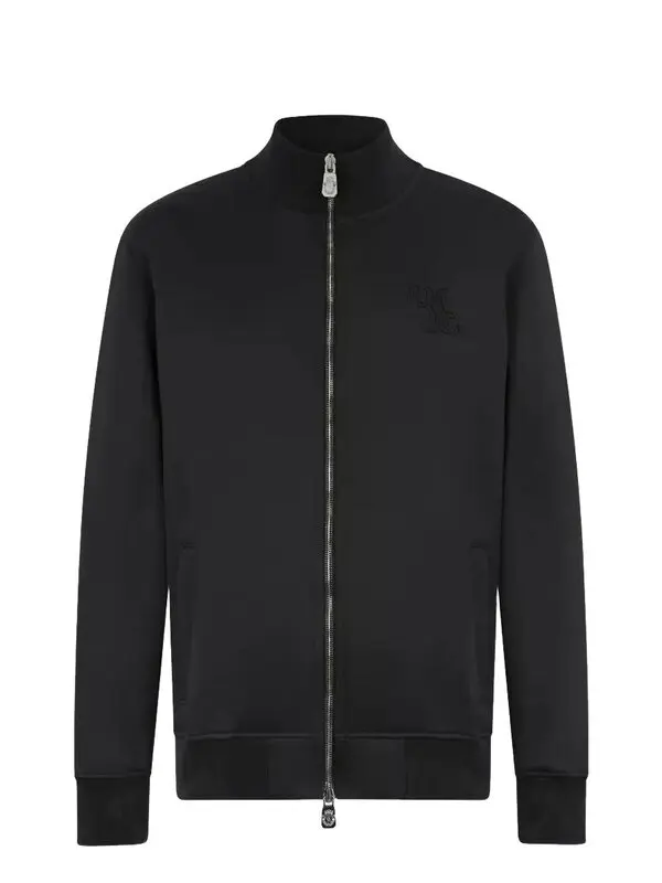 BILLIONAIRE Embroidered Zip-up Sweatshirt - Blue