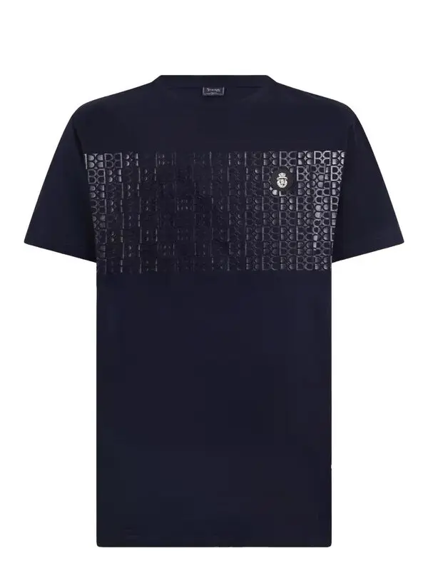 BILLIONAIRE Monogram-print T-shirt - Blue
