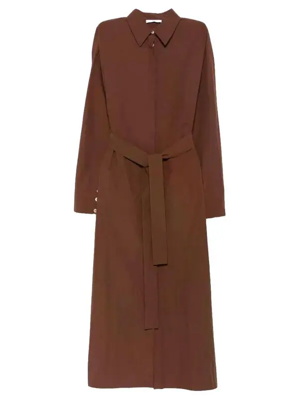 PT TORINO Emilia Belted Midi Shirt Dress - Brown