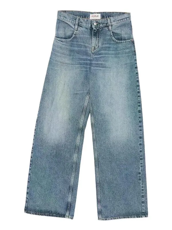 CYCLE Faded Effect Wide-leg Jeans - Blue