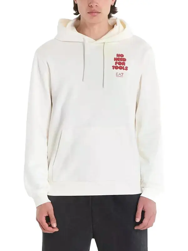 EA7 Graphic Print Hoodie - Neutrals