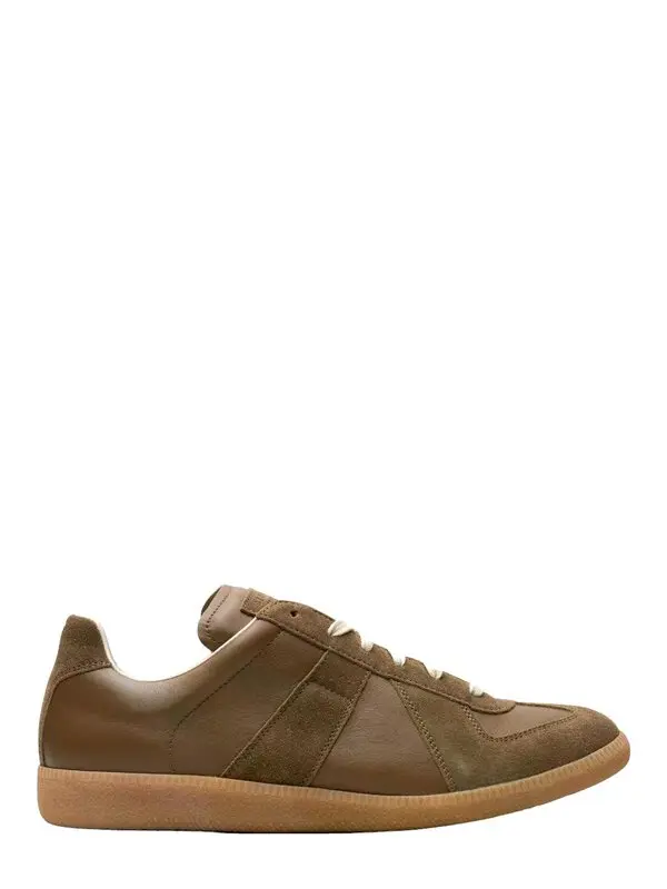 MAISON MARGIELA Replica Khaki Suede Lace-up Sneakers - Green