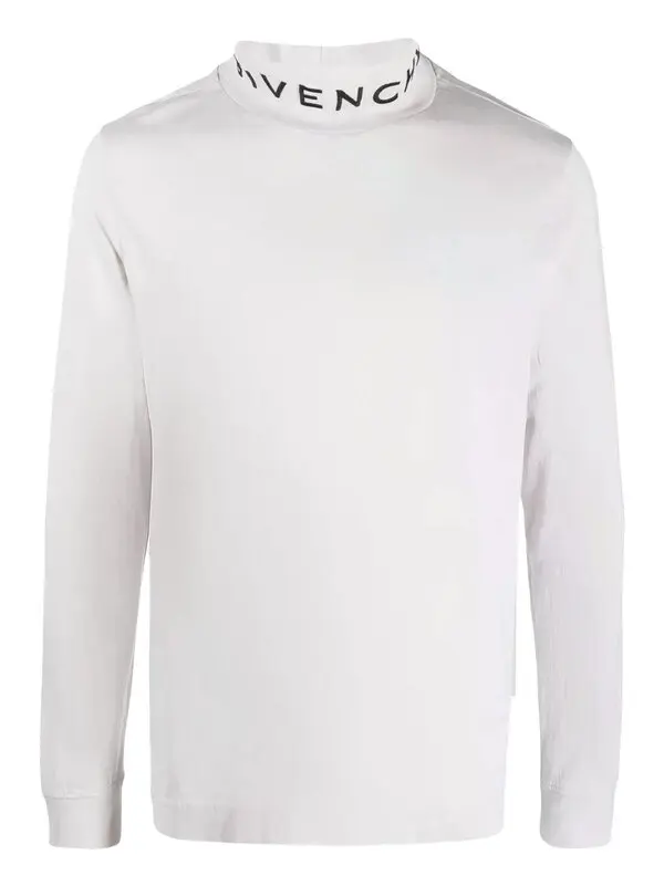 Givenchy Logo Collar Long-sleeved Shirt - Grey