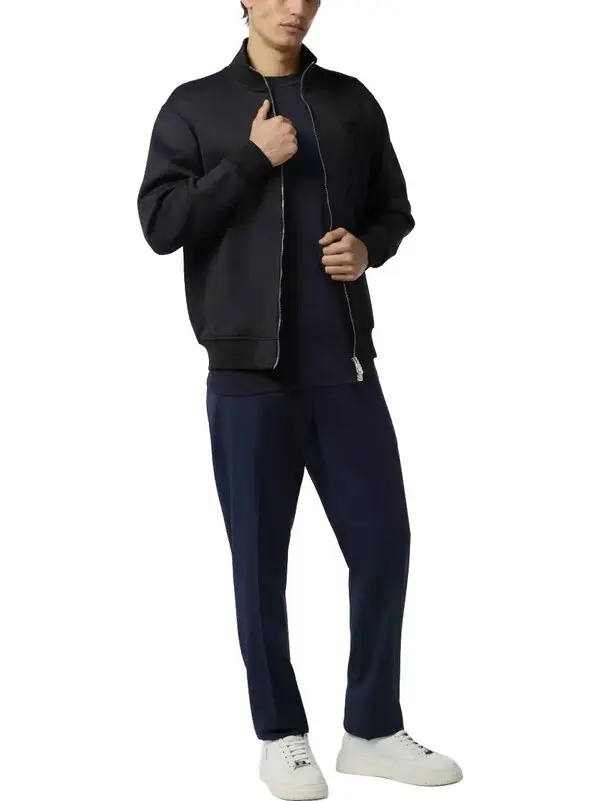 BILLIONAIRE Embroidered Zip-up Sweatshirt - Blue