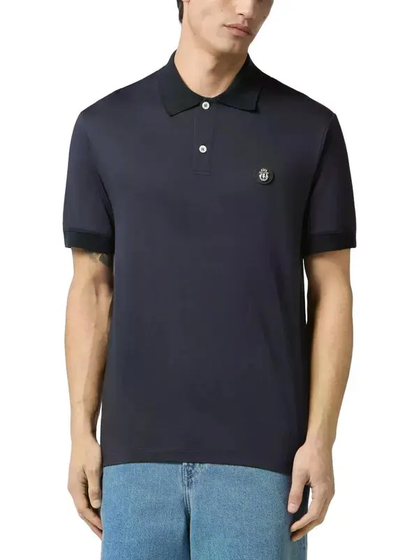BILLIONAIRE Appliqué Cotton Polo Shirt - Blue