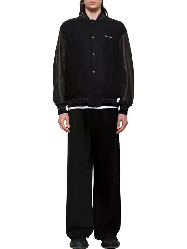 VOWELS Logo-embroidered Wool Varsity Jacket - Black
