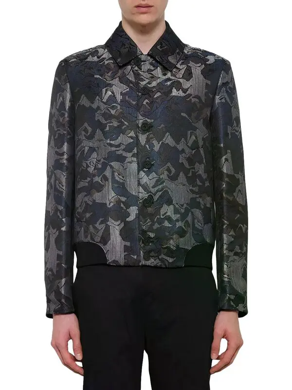 Kenzo Jacquard Bomber Jacket - Blue