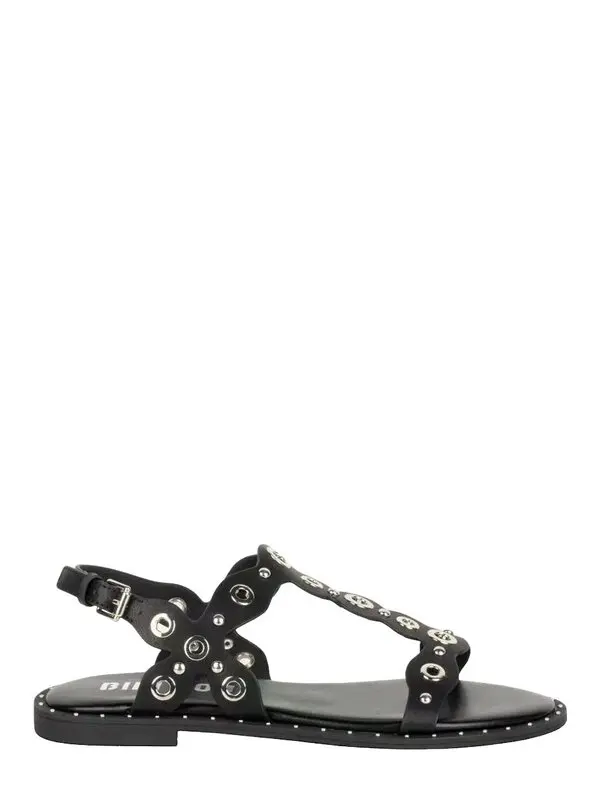 BIBI LOU Canna Studded Eyelet Sandals - Black