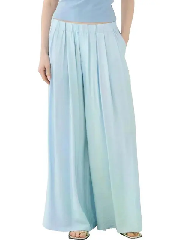 ELEH Pleated Palazzo Pants - Blue