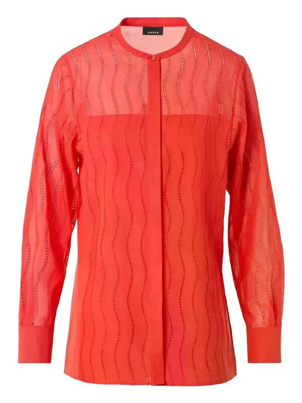 Akris Broderie Anglaise Blouse - Red