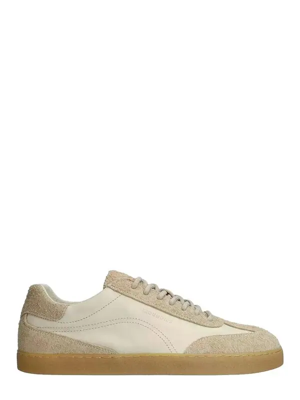 GROUNDIES Suede-panelled Leather Sneakers - Neutrals