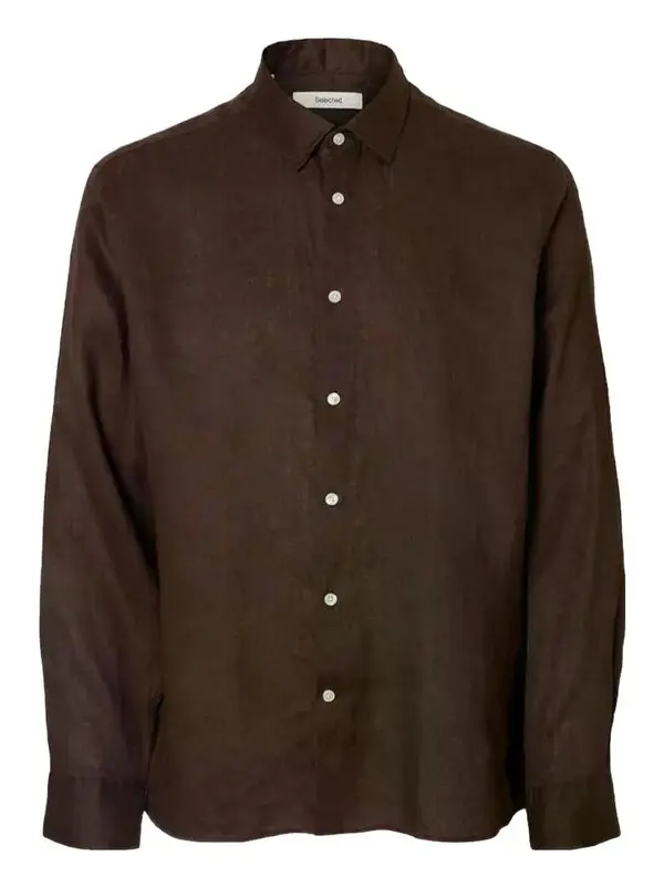 SELECTED Regkylian Linen Shirt - Brown