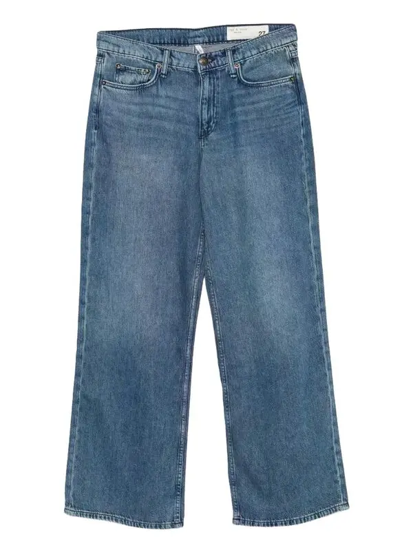 Rag & Bone Faded-effect Wide-leg Jeans - Blue