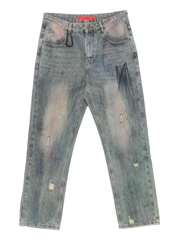 ACUPUNCTURE 1993 Distressed Graphic Jeans - Blue