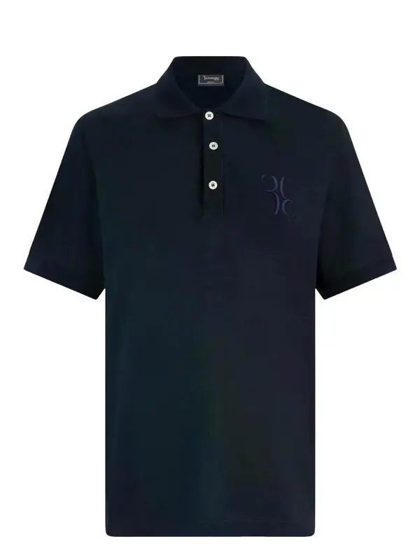 BILLIONAIRE Baroque Embroidered Polo Shirt - Blue