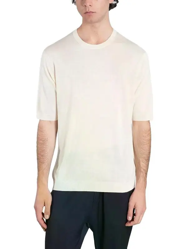BALLANTYNE Ribbed-trim T-shirt - White
