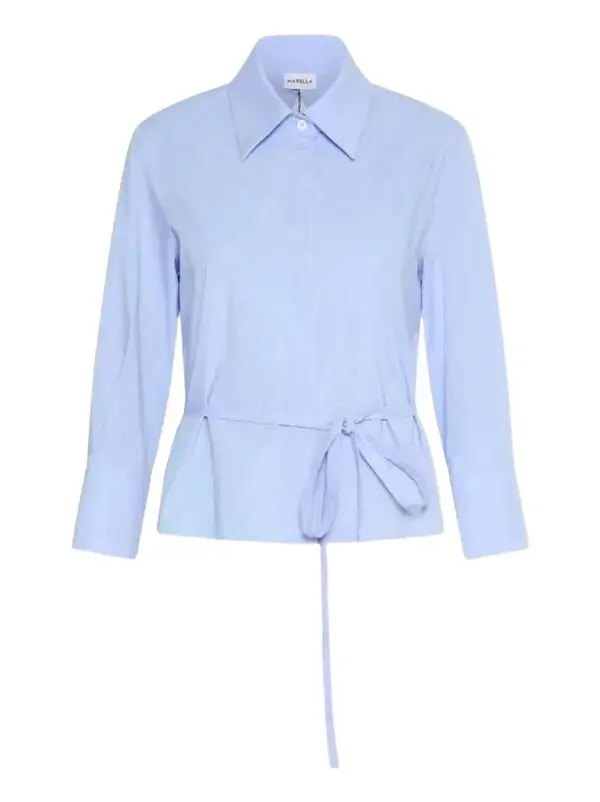 Marella Cut-out Tie-waist Shirt - Blue