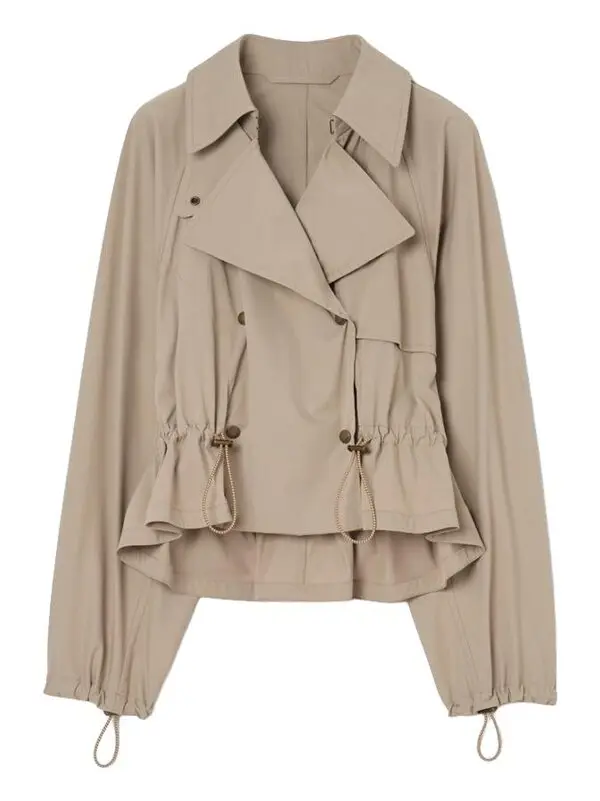 Burberry Double-breasted Hooded Trench Jacket - Saltmarsh Beige