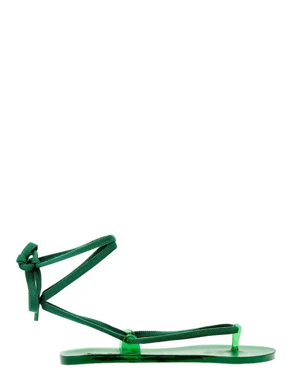 ANCIENT GREEK SANDALS Esther Flat Sandals With Lace-up Detail - Green
