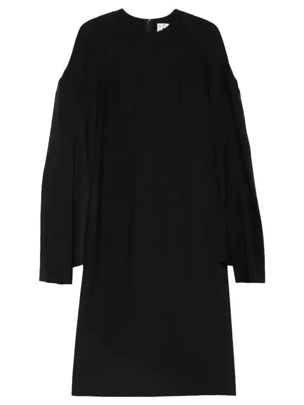 Comme Des Garçons Wool Midi Dress - Black