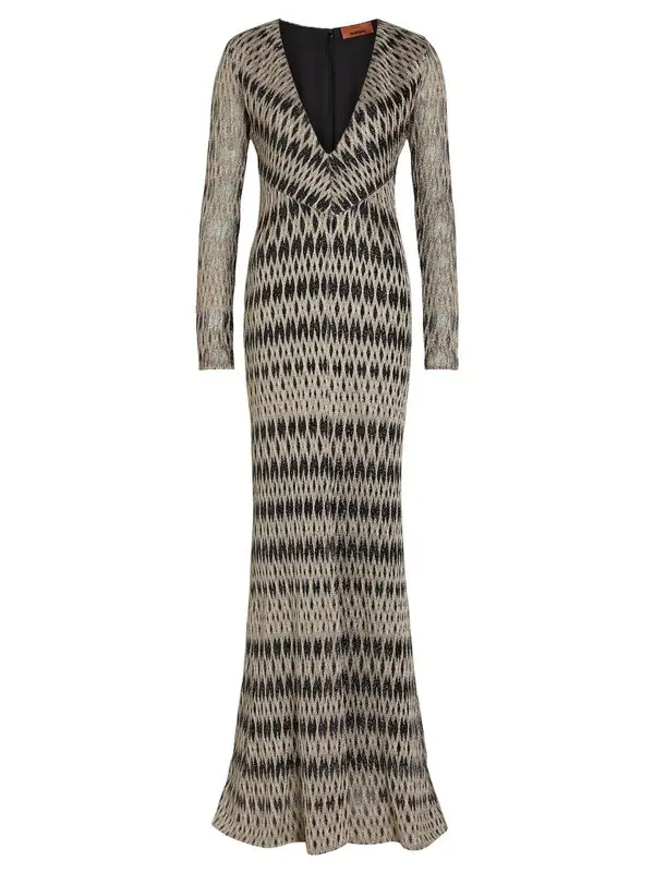 Missoni Patterned Fine-knit Maxi Dress - Beige