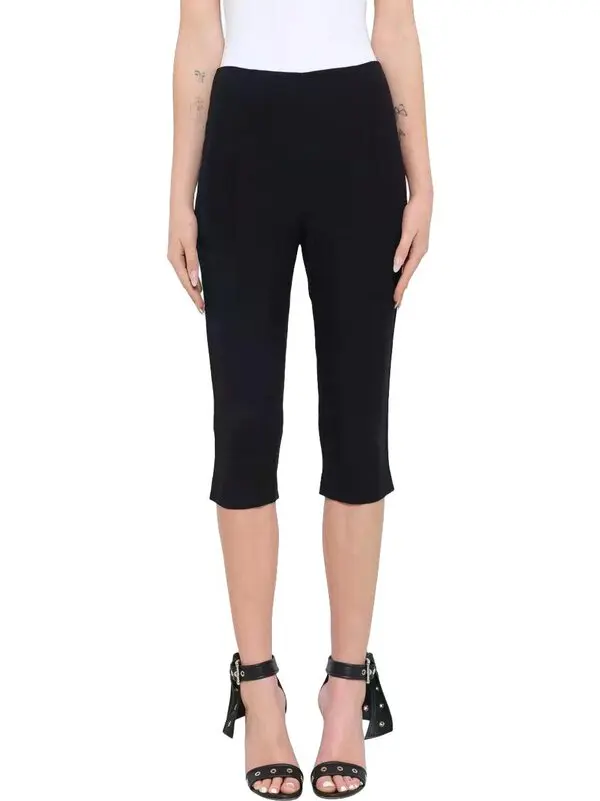 Alexander McQueen Cropped Trousers With Zip Detail - Black