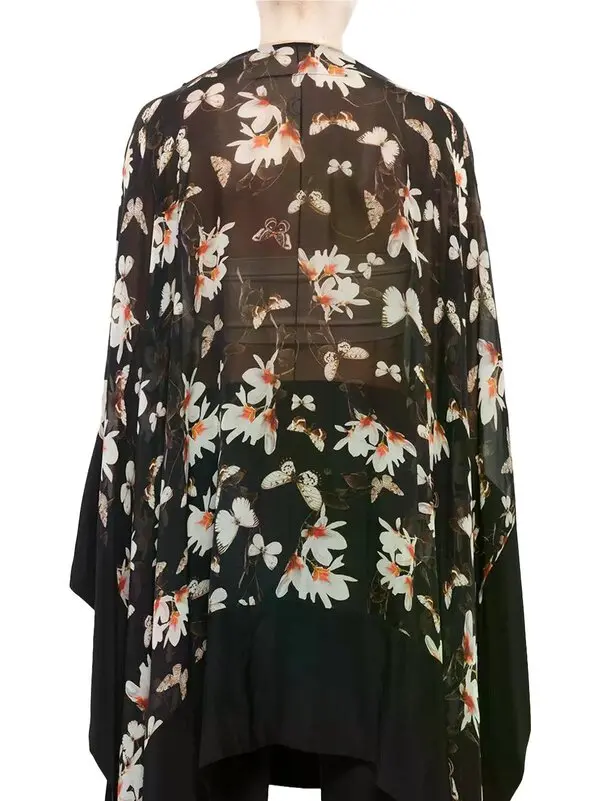 Givenchy Sheer Floral Poncho - Black