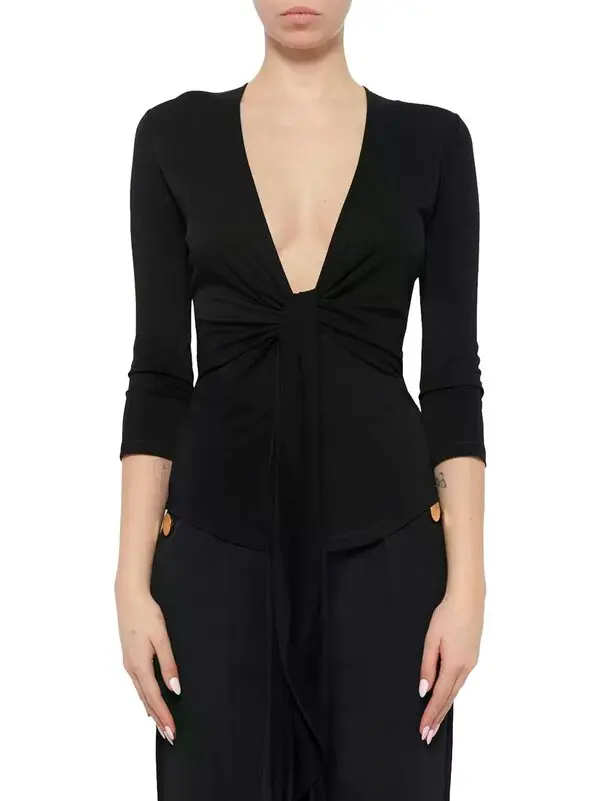 Givenchy Tie Fastening V-neck Blouse - Black