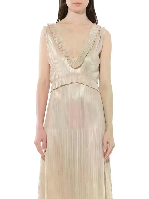 Givenchy Technical Pleated Midi Dress - Neutrals