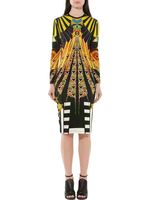 Givenchy Graphic Print Midi Dress - Black
