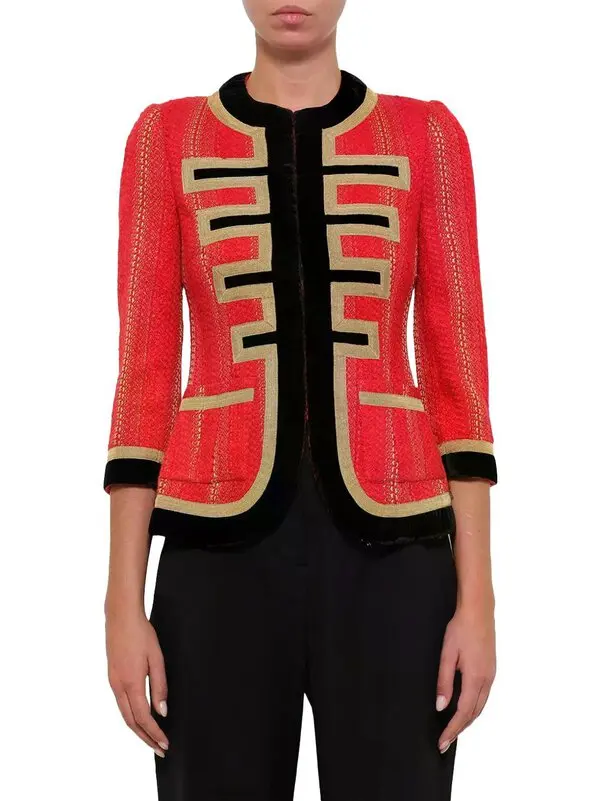 Givenchy Collarless Jacket - Red