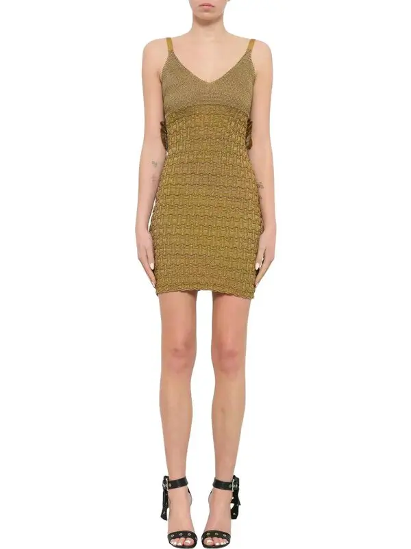 Kenzo Open Back V-neck Dress - Green