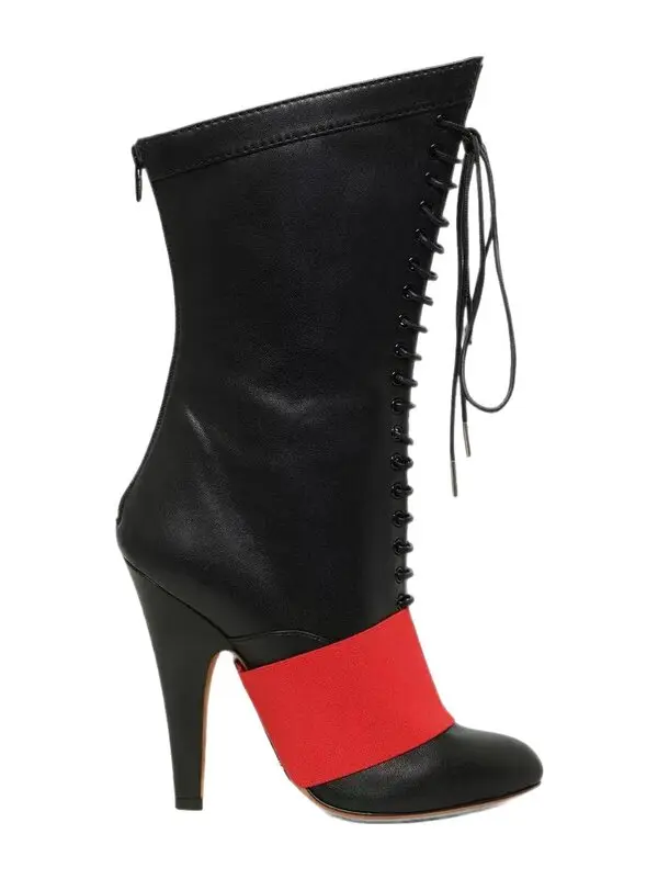 Givenchy Contrast Panel Lace-up Boots - Black