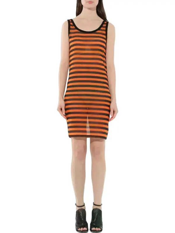 Givenchy Semi-sheer Striped Mini Dress - Black