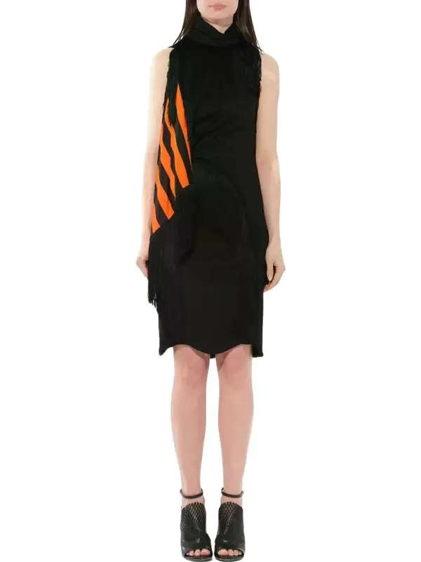 Givenchy Fringed Trim Fitted Dress - Black