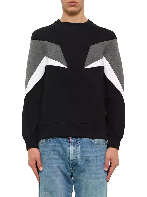 Neil Barrett Geometric Paneled Sweatshirt - Black