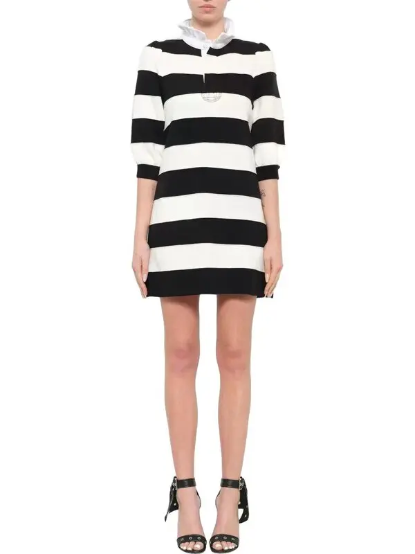 Marc Jacobs Striped Mini Dress - Black