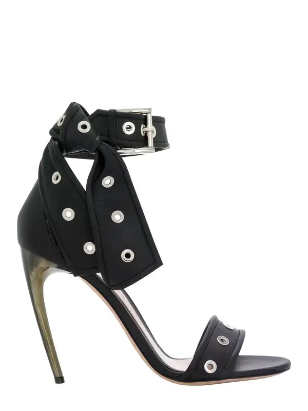 Alexander McQueen Horn Heel Sandals - Black