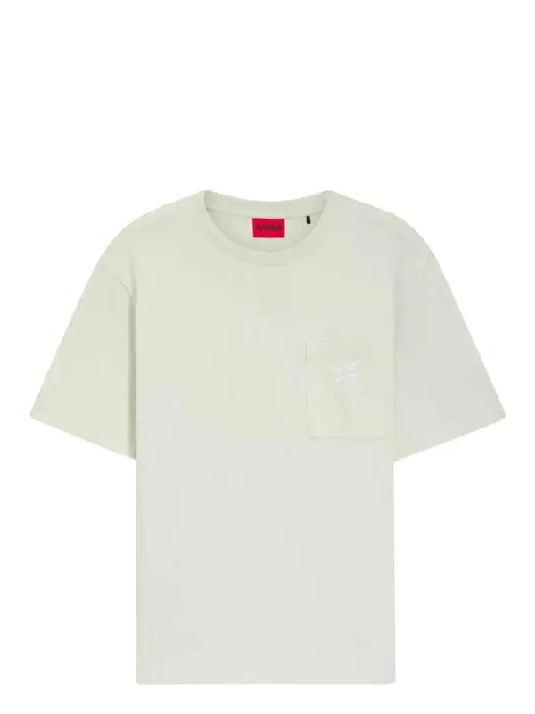 Hugo Logo-embroidered T-shirt - Neutrals
